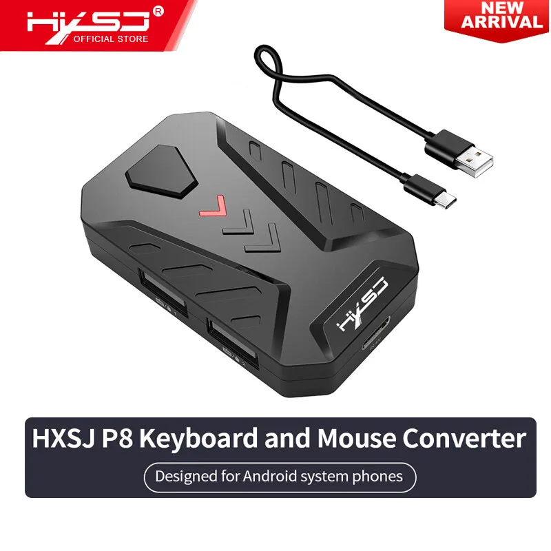HXSJ P8 Wired Keyboard Mouse Converter Portable Mobile Game Keyboard ...